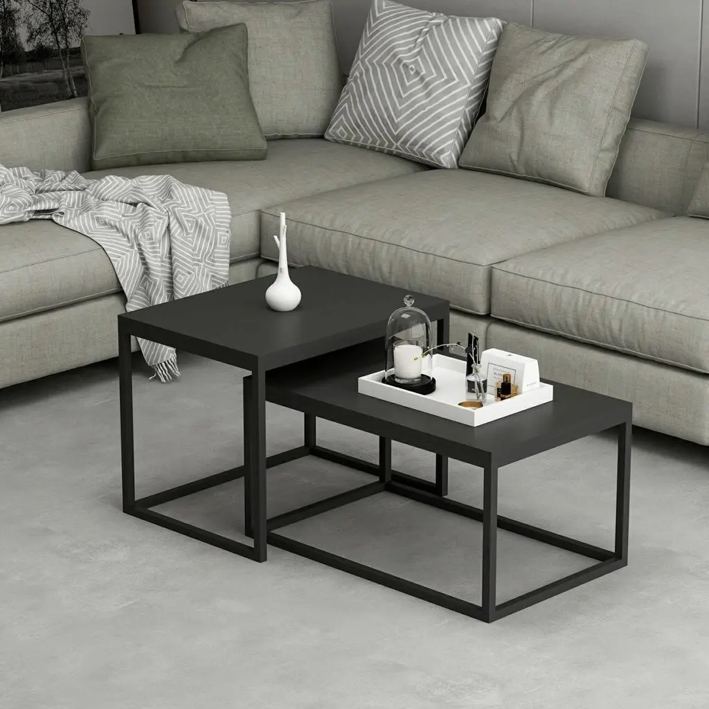 Hanah Home Set klub stolova, 2 komada Leka Crni