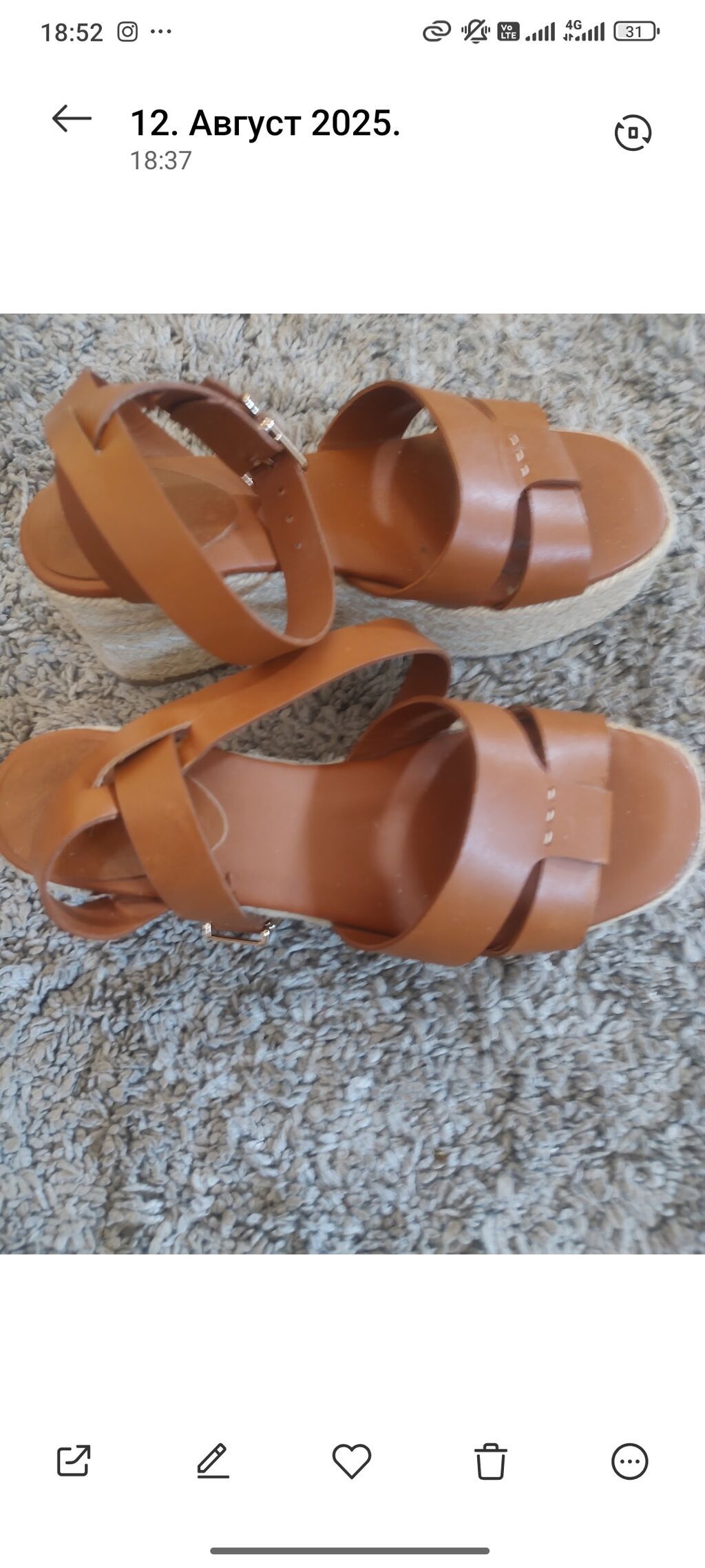 Ženske platforme sandale Zara - Model: espadrile/platforme sa širokim