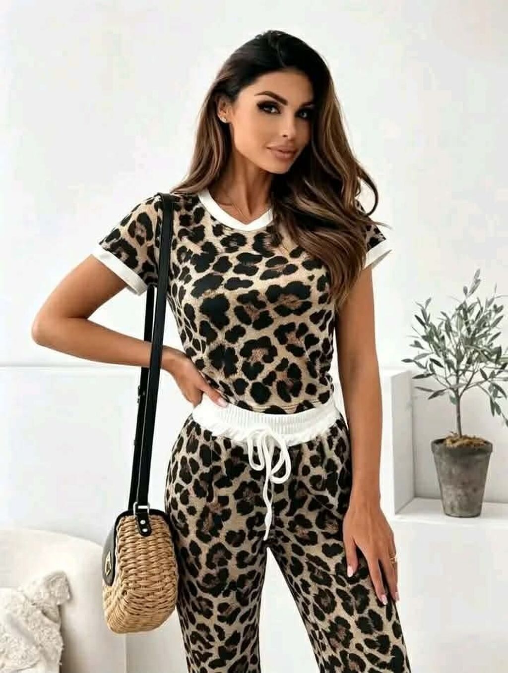Dvoset ženska trenerka sa animal printom (leopard) - Gornji deo
