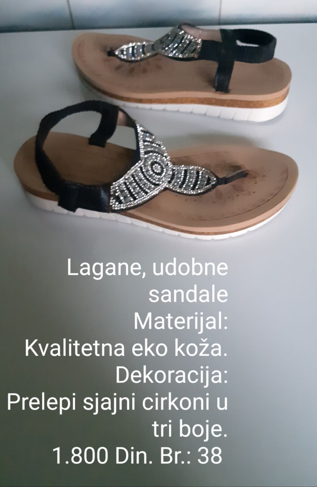 Lagane i udobne ženske sandale. - Materijal: kvalitetna eko koža -