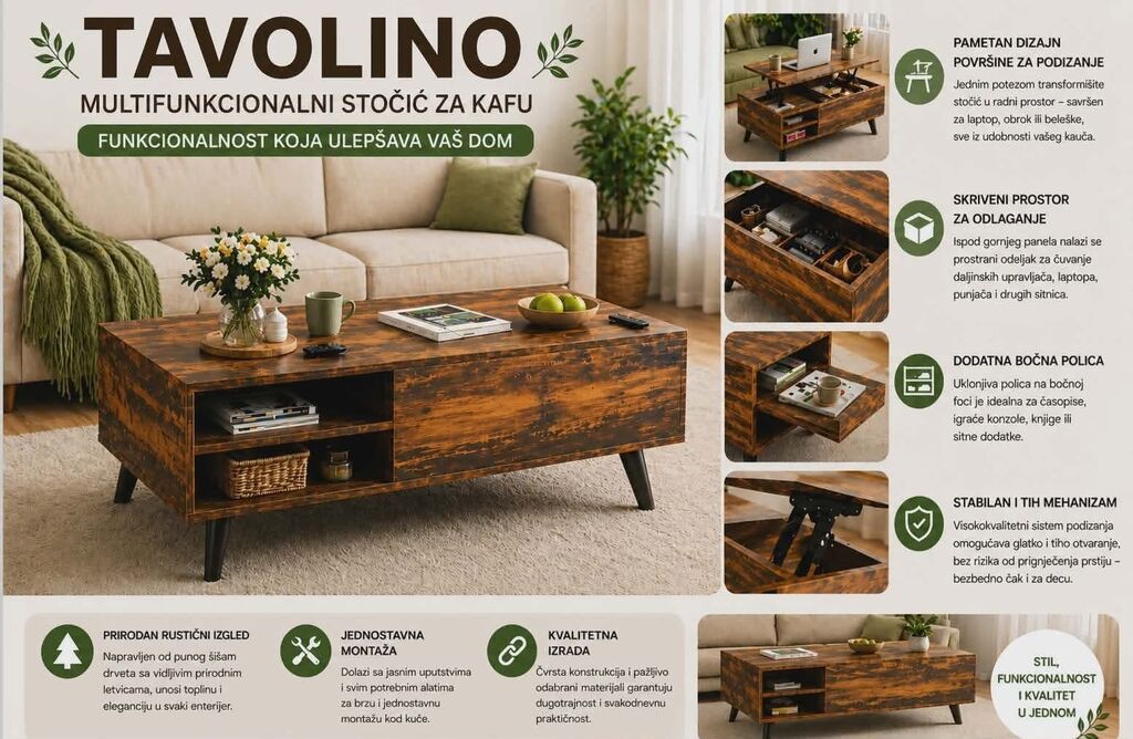 Unesite funkcionalnost i moderan stil u svoju dnevnu sobu uz ovaj