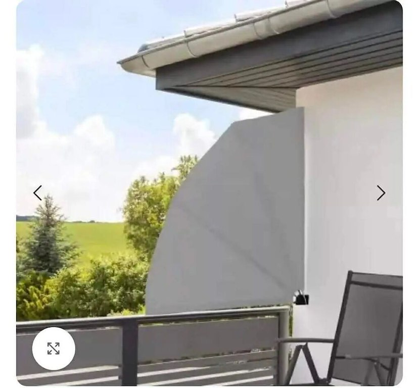 Bočna tenda/zaklon za terasu i balkon – siva - Dimenzije: 140 x 140