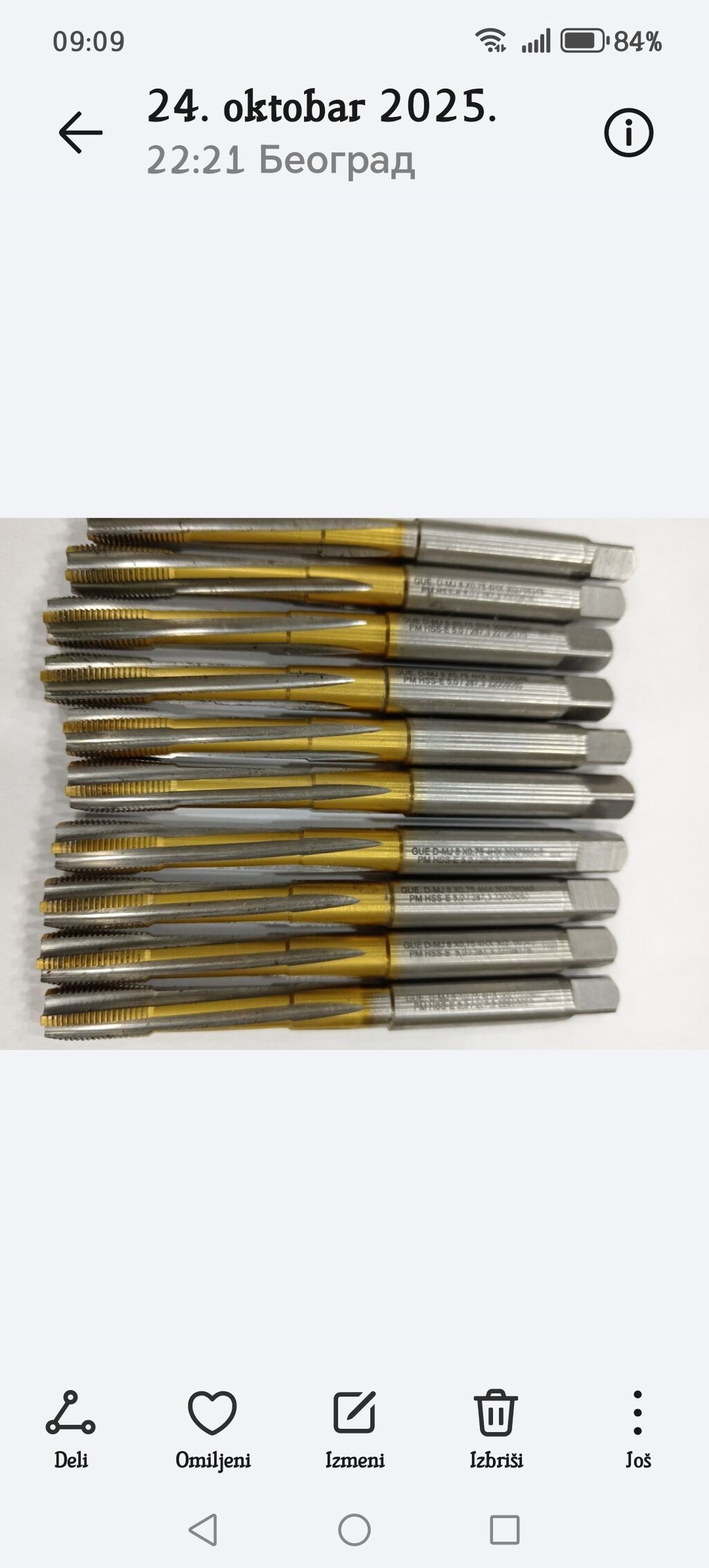 Navojni ureznici – GUE D-MJ 8 x 4HX, PM HSS-E 5.0/287.3 (TiN premaz)