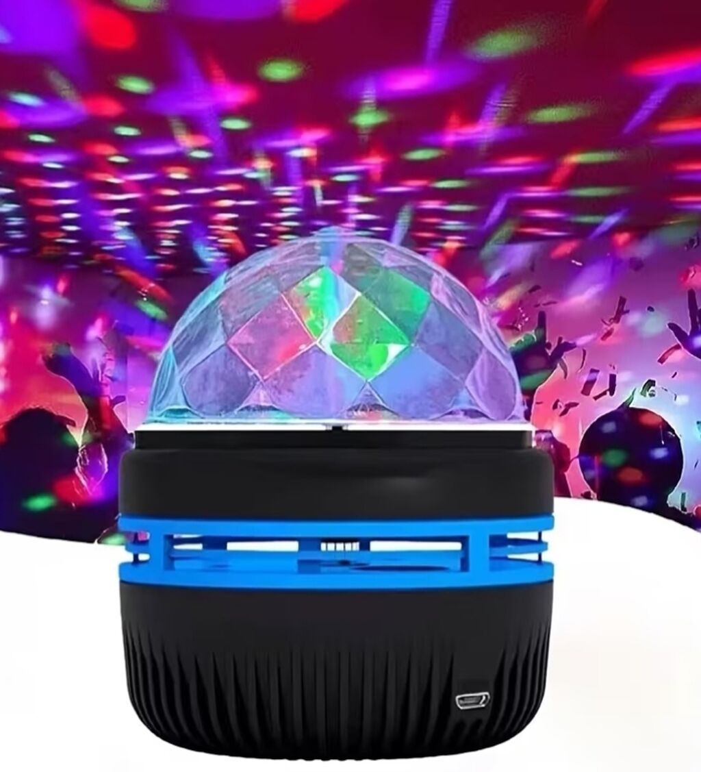 LED disko projektor – RGB rotirajuća svetleća kugla - Kompaktna disko
