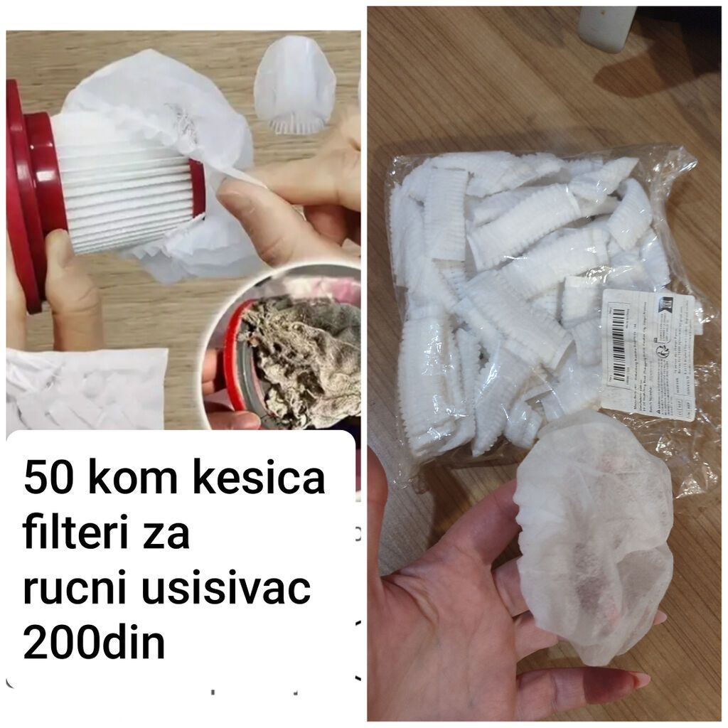 Kesice-filteri za ručni usisivač – pakovanje 50 kom - Jednokratne