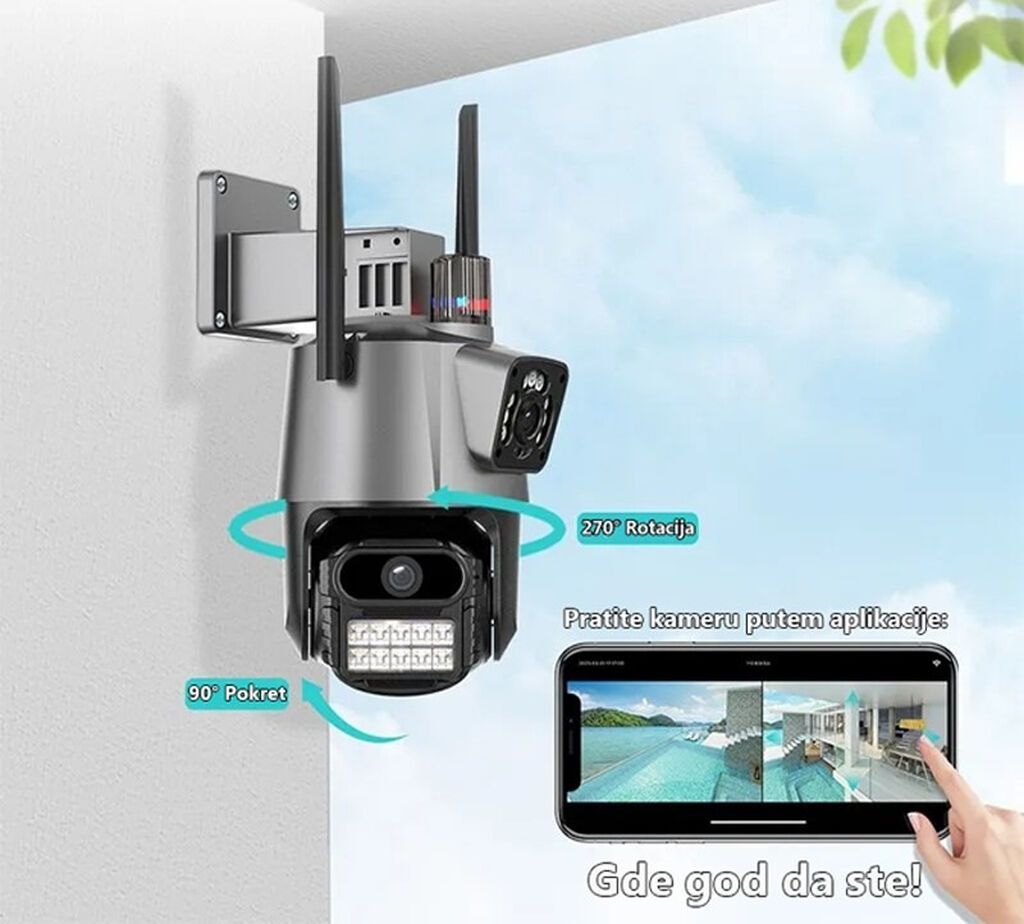 IP Kamera sa 2 Nezavisna Sociva NOVA WiFi Kamera ICSee App za SAMO
