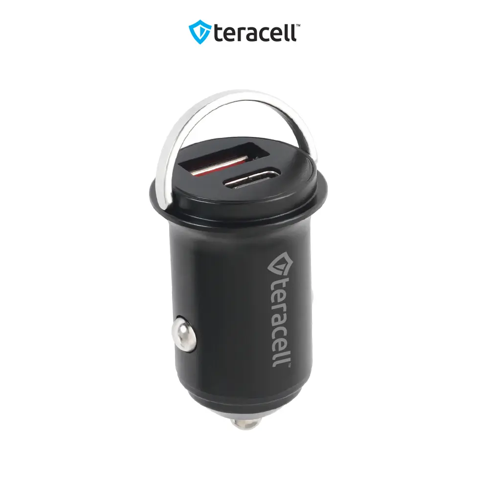 TERACELL Evolution TC-13 Auto-punjač PD 30W + USB QC3.0 18W, 48W total, Sa PD Type C kablom, Crni