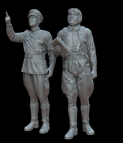 NEW! White Stork Miniatures F48029 Soviet WWII Pilots (2 Figures / 3D-Printed)
