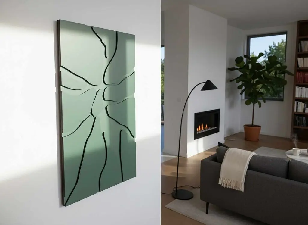 Wallity Dekorativna uramljena slika, 45x68cm, Zelena