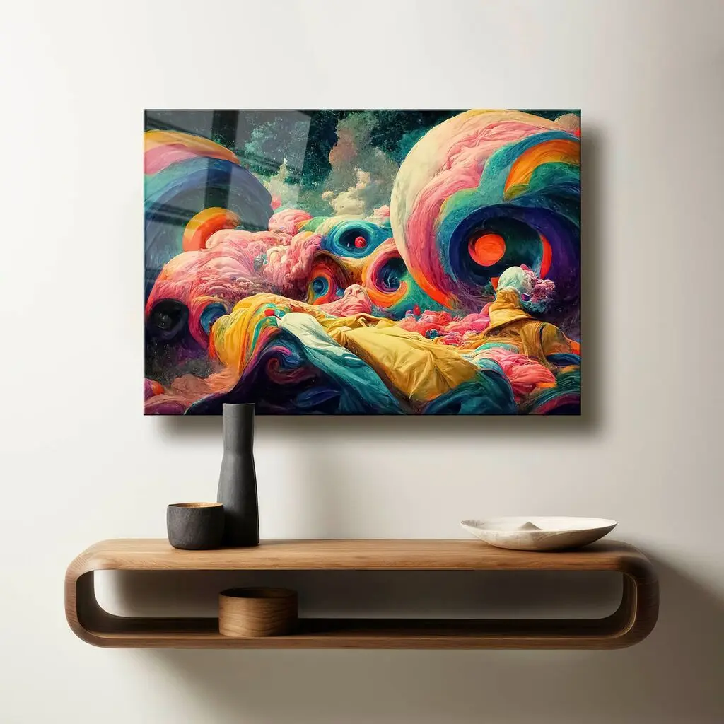 Wallity Dekorativna slika na kaljenom staklu, 60x90cm, Šarena