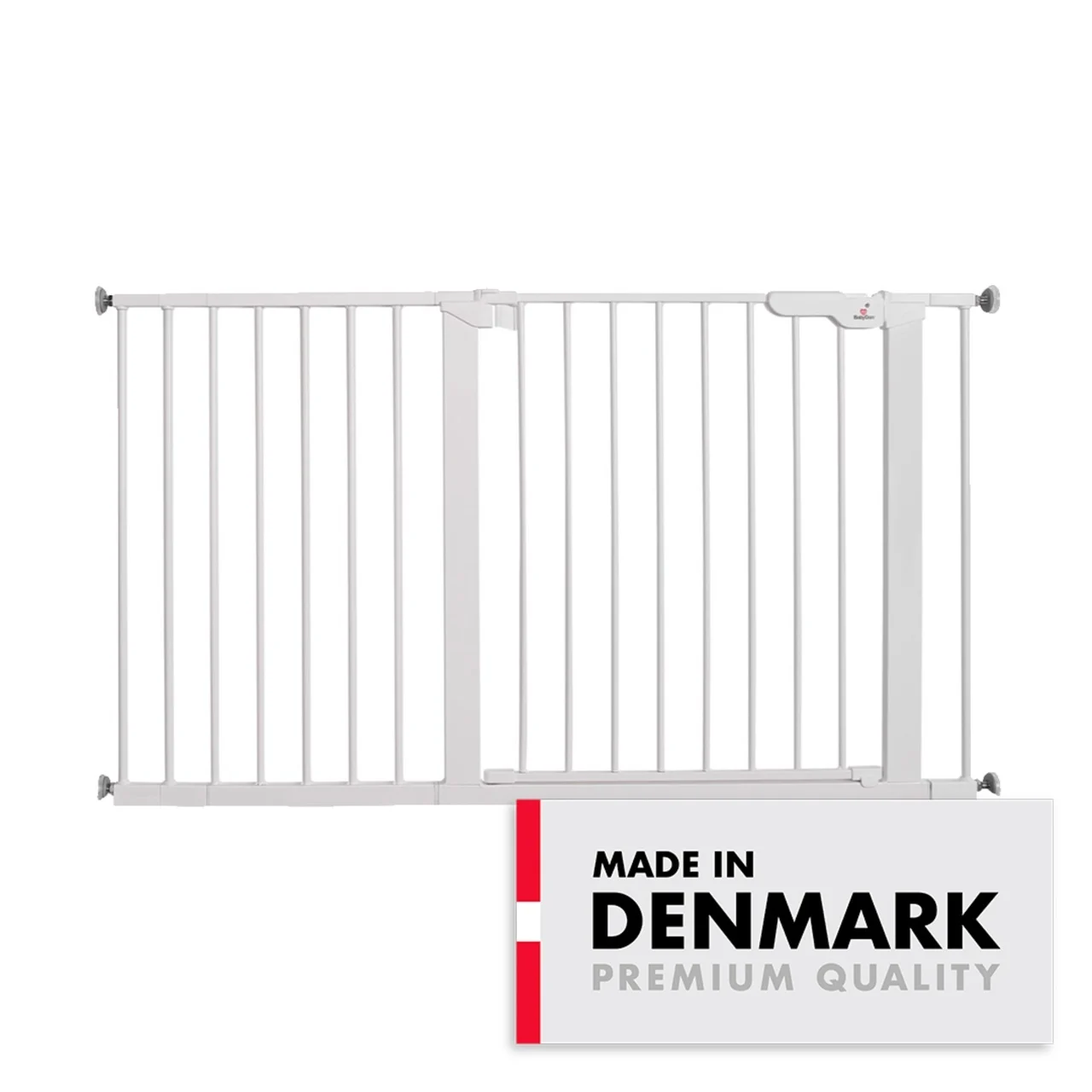 BabyDan Premier sigurnosna ogradica Extra Wide 126–132 cm bela, Safety gate bez bušenja