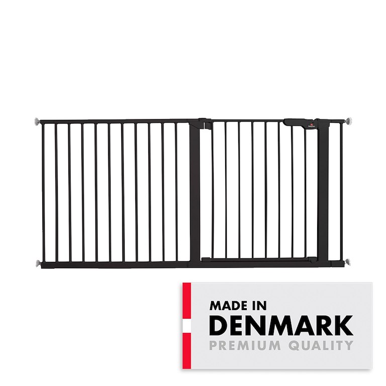 BabyDan Premier sigurnosna ogradica Extra Wide 151–158 cm crna, bez bušenja