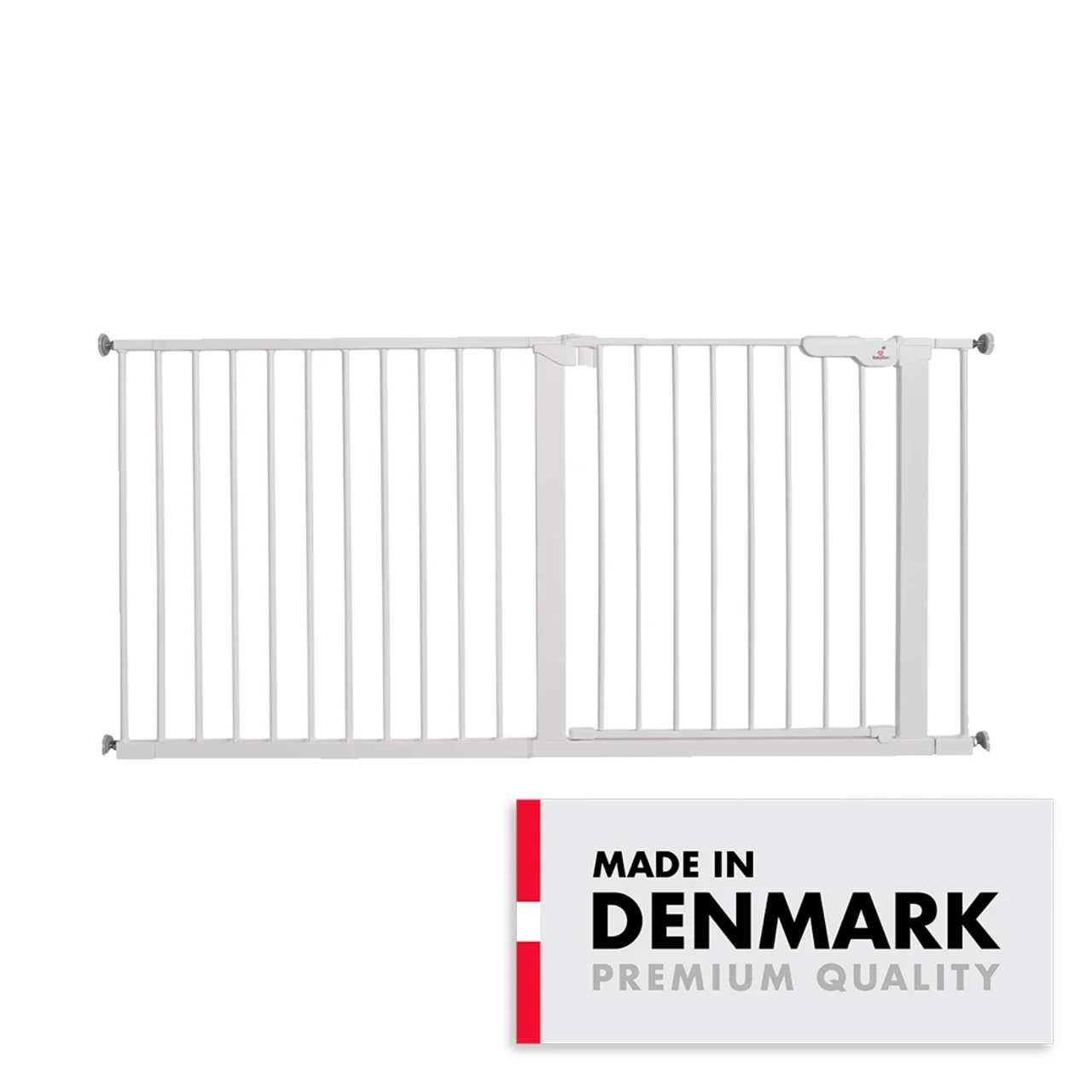 BabyDan Premier sigurnosna ogradica Extra Wide 151–158 cm bela, bez bušenja