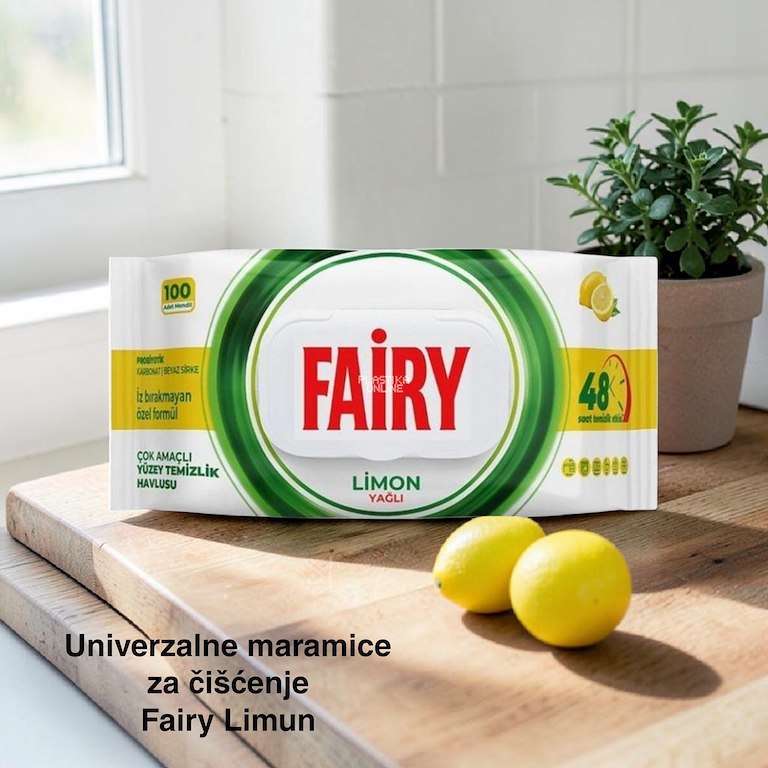 Višenamenske vlažne maramice Fairy 100 kom – Limun