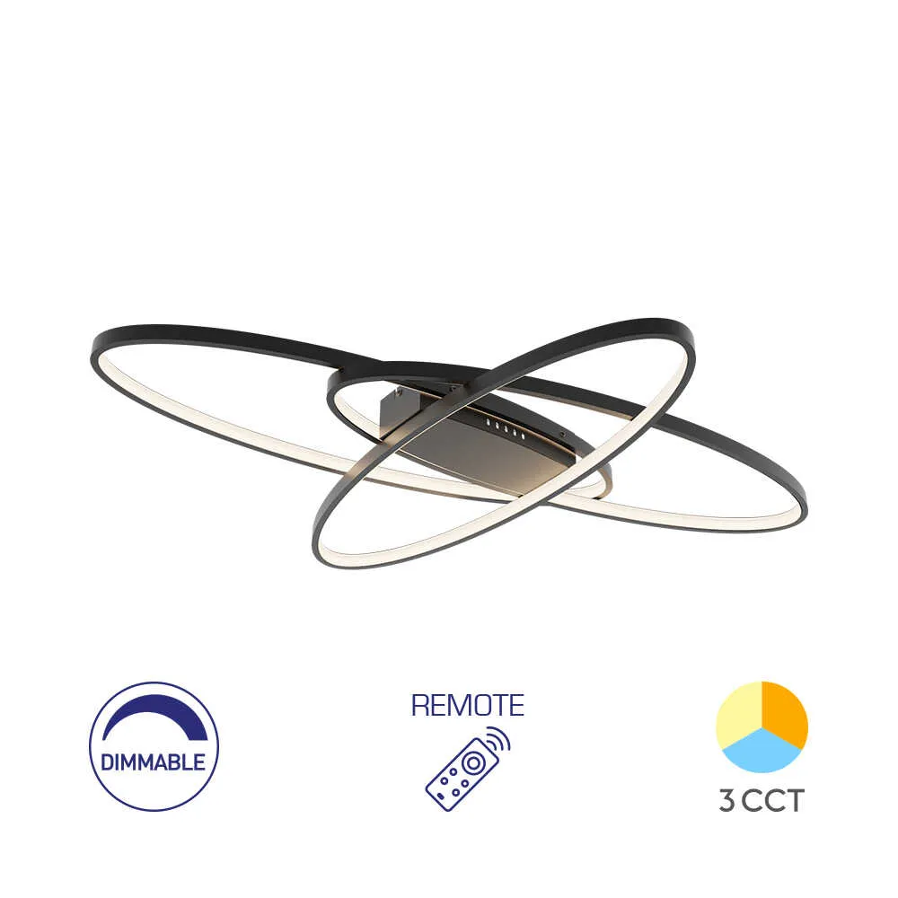LED PLAFONJERA OKRUGLA 72W CRNI IP20