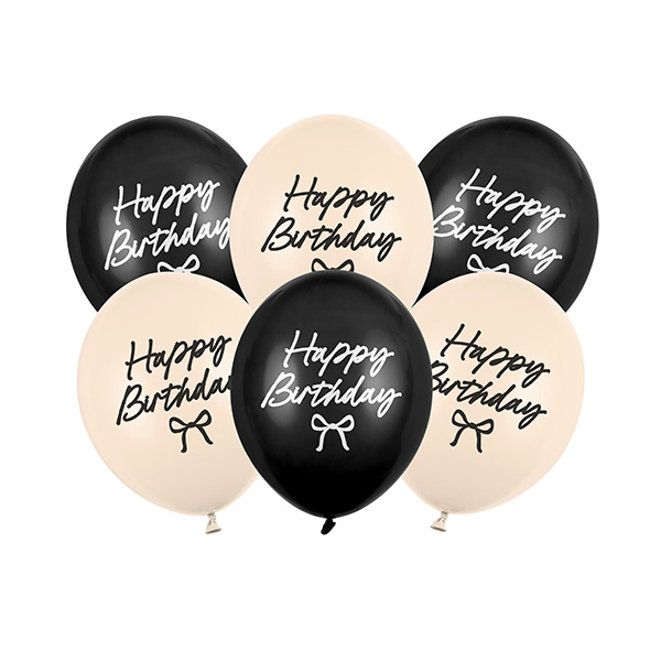 SB14P362000
12″ Latex Happy Birthday Bows (6)
