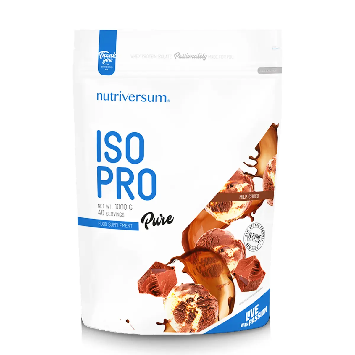 Nutriversum Iso Pro protein, Mlečna čokolada, 1kg