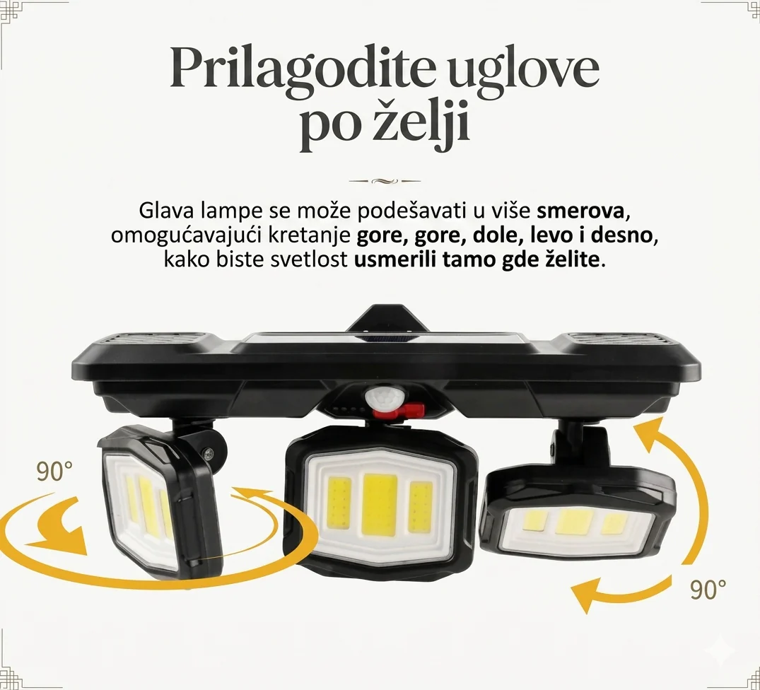 Solarna LED Lampa - Senzor Pokreta - podesivi uglovi