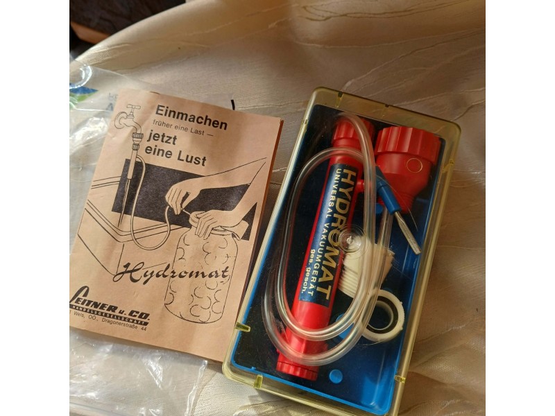Hydromat,stari vakuum aparat za konz.voća,retro
