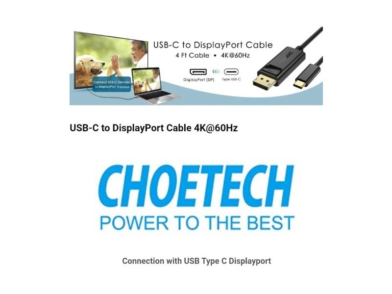 Kabl USB 3.1 tip C na Displayport 4K@60Hz 1,9m NOV