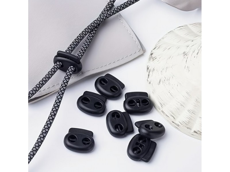 Plastični držači pertli sa oprugom – set 5 komada, crni