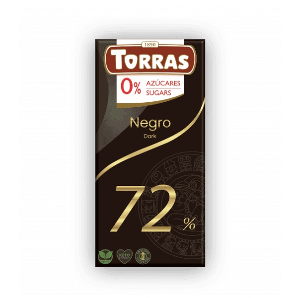 TORRAS CRNA ČOKOLADA 72% KAKAO 75G