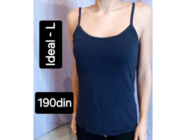 Ideal ženska majica bretele potkošulja teget L/40