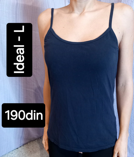 Ideal ženska majica bretele potkošulja teget L/40