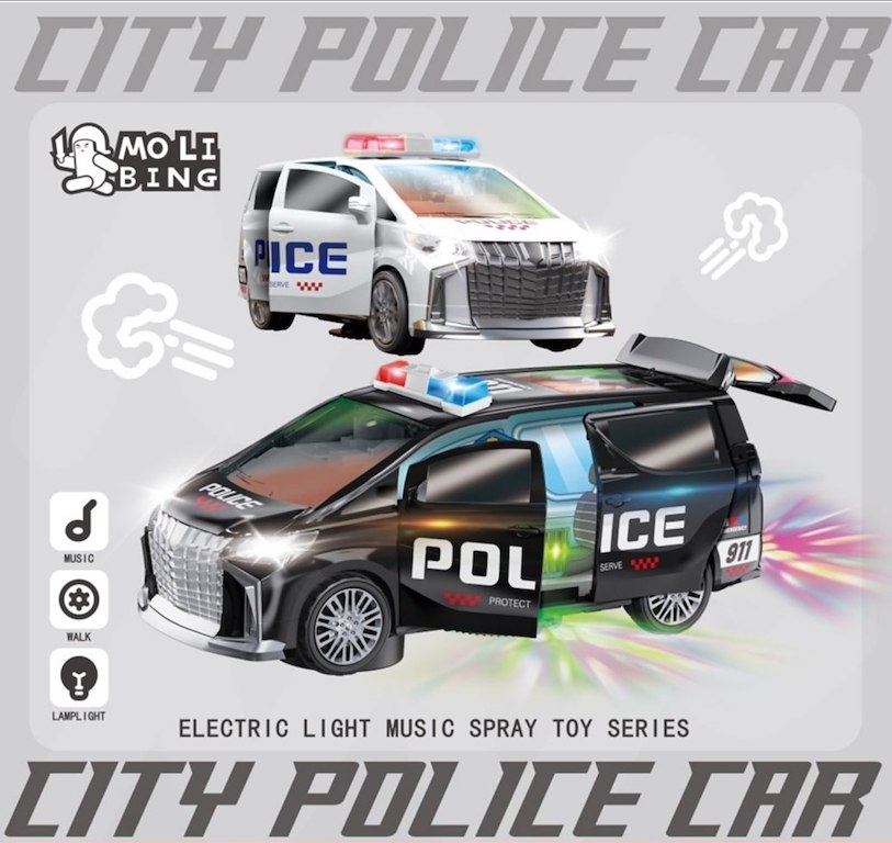 Policijski auto za decu sa svetlom, zvukom i dim efektom – City Police Car LBN26-474