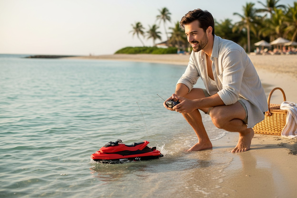 RC Jet Ski na daljinsko upravljanje 27MHz – brzi vodeni skuter za decu