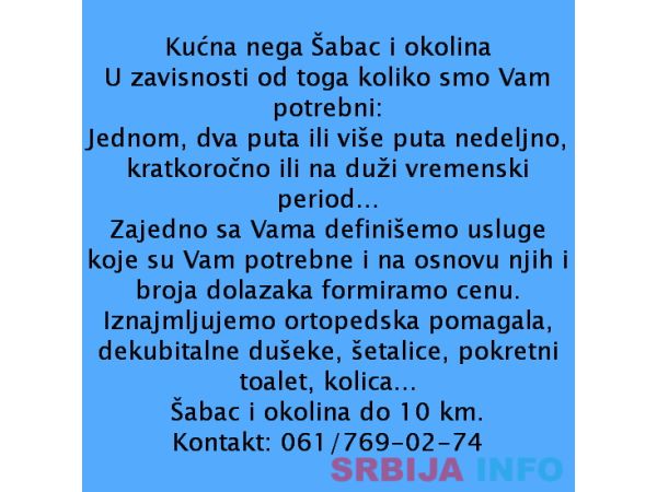 Kućna nega Šabac i okolina