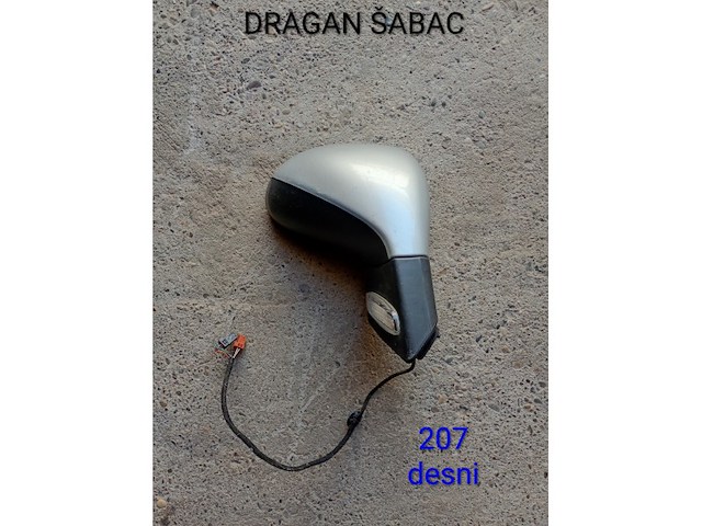 PEUGEOT 207 retrovizor desni sivi