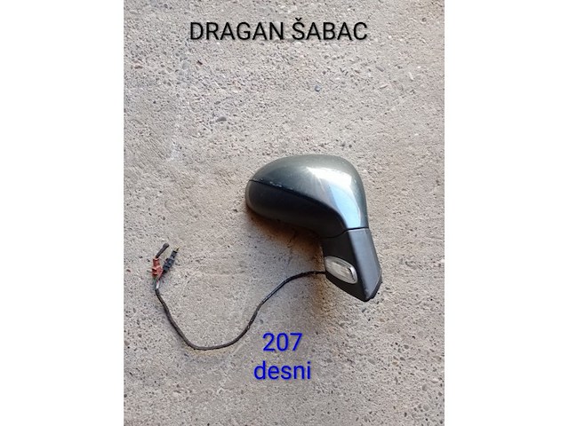 PEUGEOT 207 retrovizor desni sivi