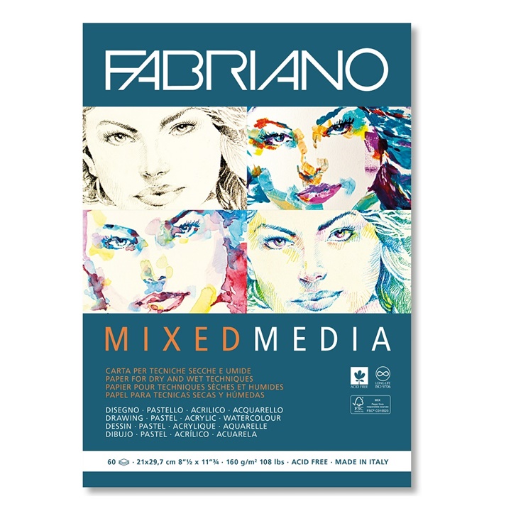Papirni blok F ABRIANO Mixed Media | različite dimenzije