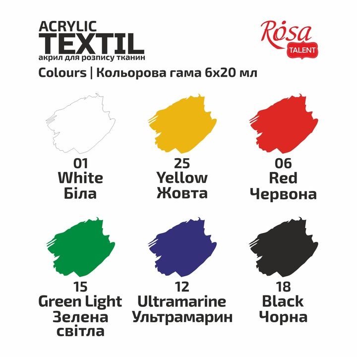Set akrilnih boja za tekstil MAČKA | ROSA TALENT | razni setovi | razne sete