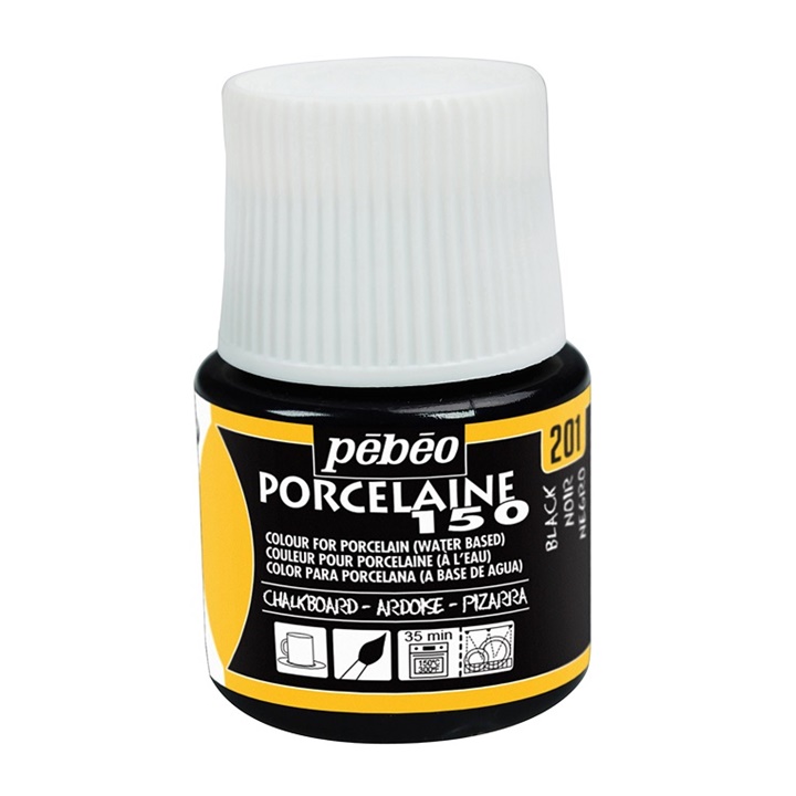Boja sa efektom table za porcelan Pebeo Porcelain 150 45 ml - crna