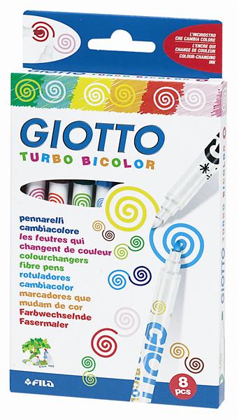 Flomasteri GIOTTO Turbo Bicolor - 8 boja