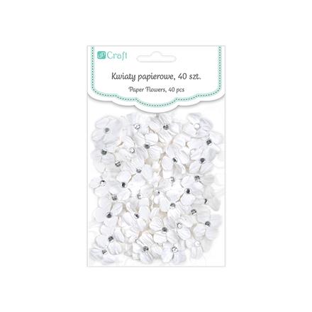 Papirni cvetovi beli - 40 delni set