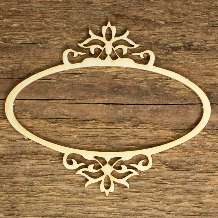 Drveni ukrasni ram - okrugli ornament