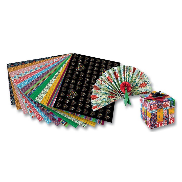 Dekorativni karton Folia Folk 50 x 70 cm / 13 komada
