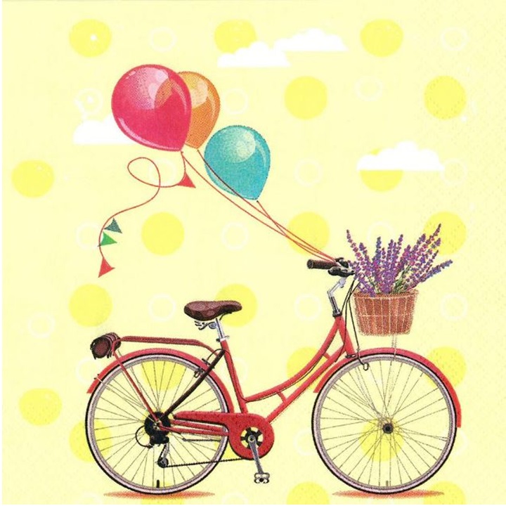 Salvete za dekupaž Bicycle with Balloons - 1 kom