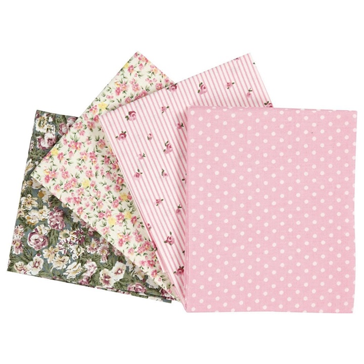 Tkanina za patchwork - flowers - 4 kom - 45 x 55 cm