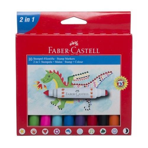 Flomasteri Faber-Castell sa pečatima - 10 boja