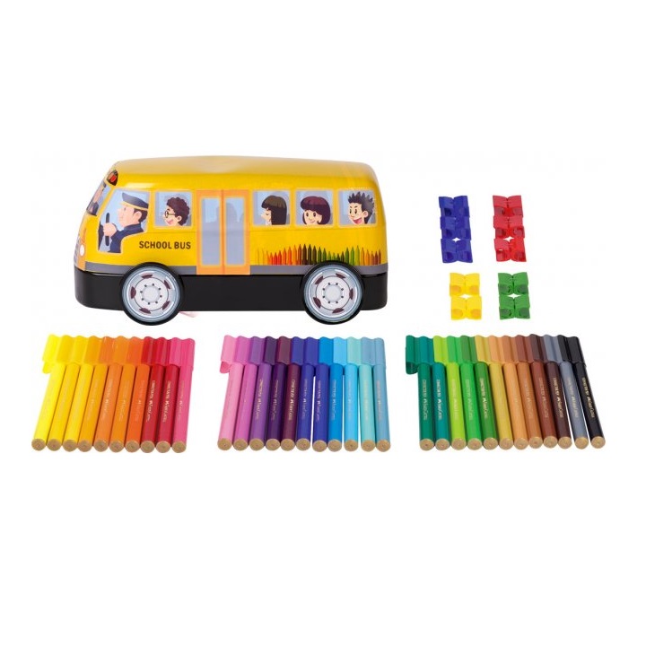 Flomasteri Faber-Castell u metalnoj kutiji - autobus
