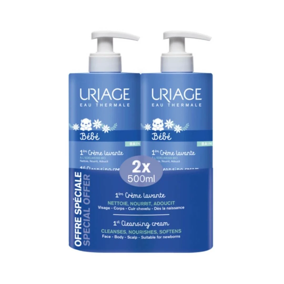 URIAGE PROMO Bébé CREME LAVANTE za Kupanje 2x500 mL