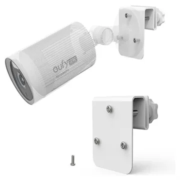 360-DEGREE ADJUSTABLE GUTTER MOUNT FOR OUTDOOR CAMERAS - WHITE