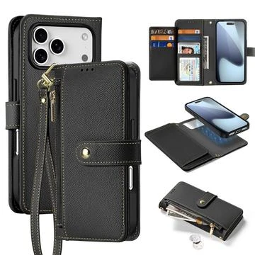 IPHONE 17 PRO MAX DUX DUCIS LAWA WALLET LEATHER CASE W. MAGNETIC COVER - BLACK