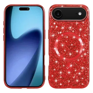 IPHONE AIR ELECTROPLATED GLITTER CASE - MAGSAFE COMPATIBLE - RED