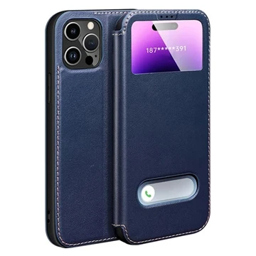 IPHONE 16 PRO MAX DUAL VIEW FLIP LEATHER CASE - SAPPHIRE