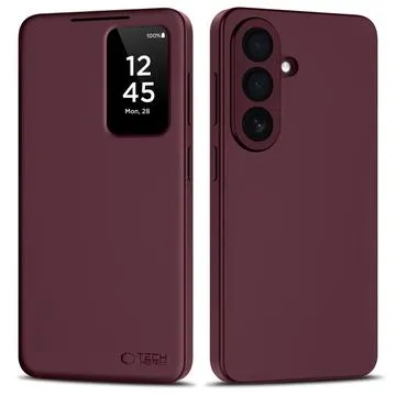 SAMSUNG GALAXY A57 TECH-PROTECT SMART CLEAR VIEW FLIP CASE WITH CARD SLOT - MULBERRY